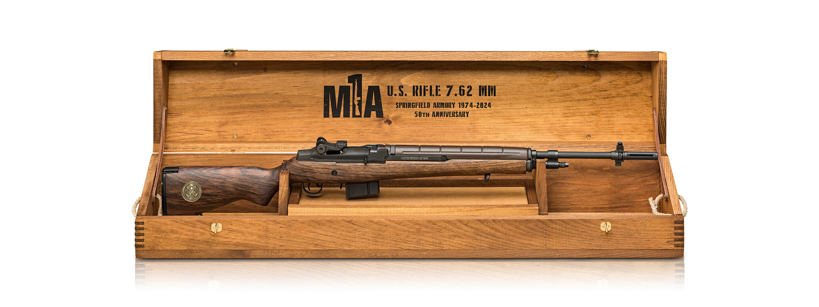 Springfield M1A 50th .308 Win, 22" Barrel, Walnut Stock, Bronze ...